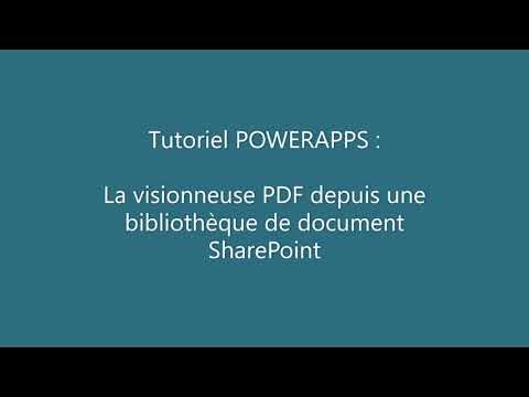 Tutoriel PowerApps - La visionneuse PDF depuis une bibliothèque de document SharePoint - YouTube