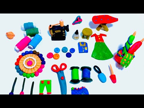 DIY How to Make Polymer Clay Miniature Sewing Machine Set | Sewing ...