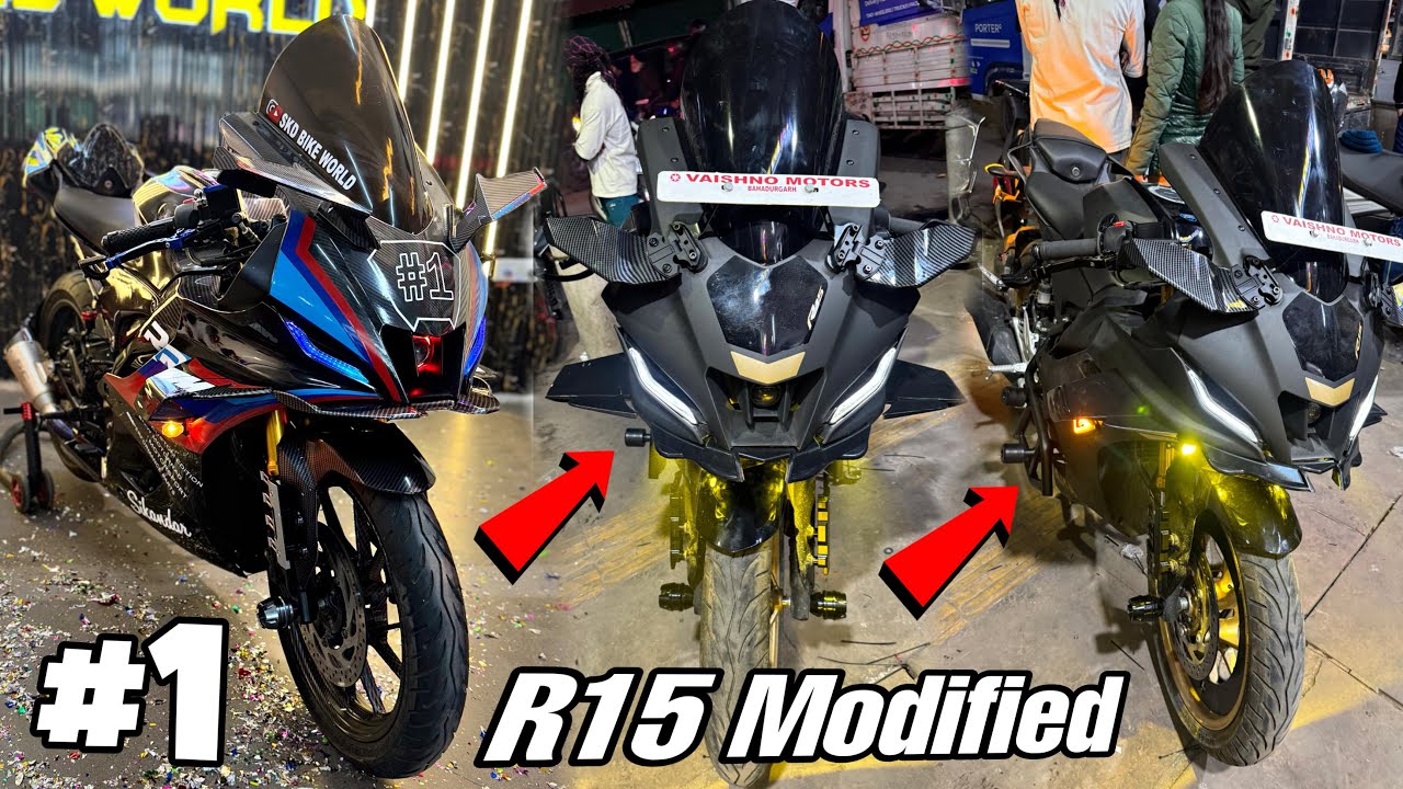 R15 v4 modified black | yamaha R15 modification | R15 Per bmw Wings 🪽 🤑 ...