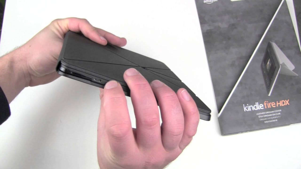 Amazon Leather Origami Case Kindle Fire HDX 8.9 Unboxing - YouTube