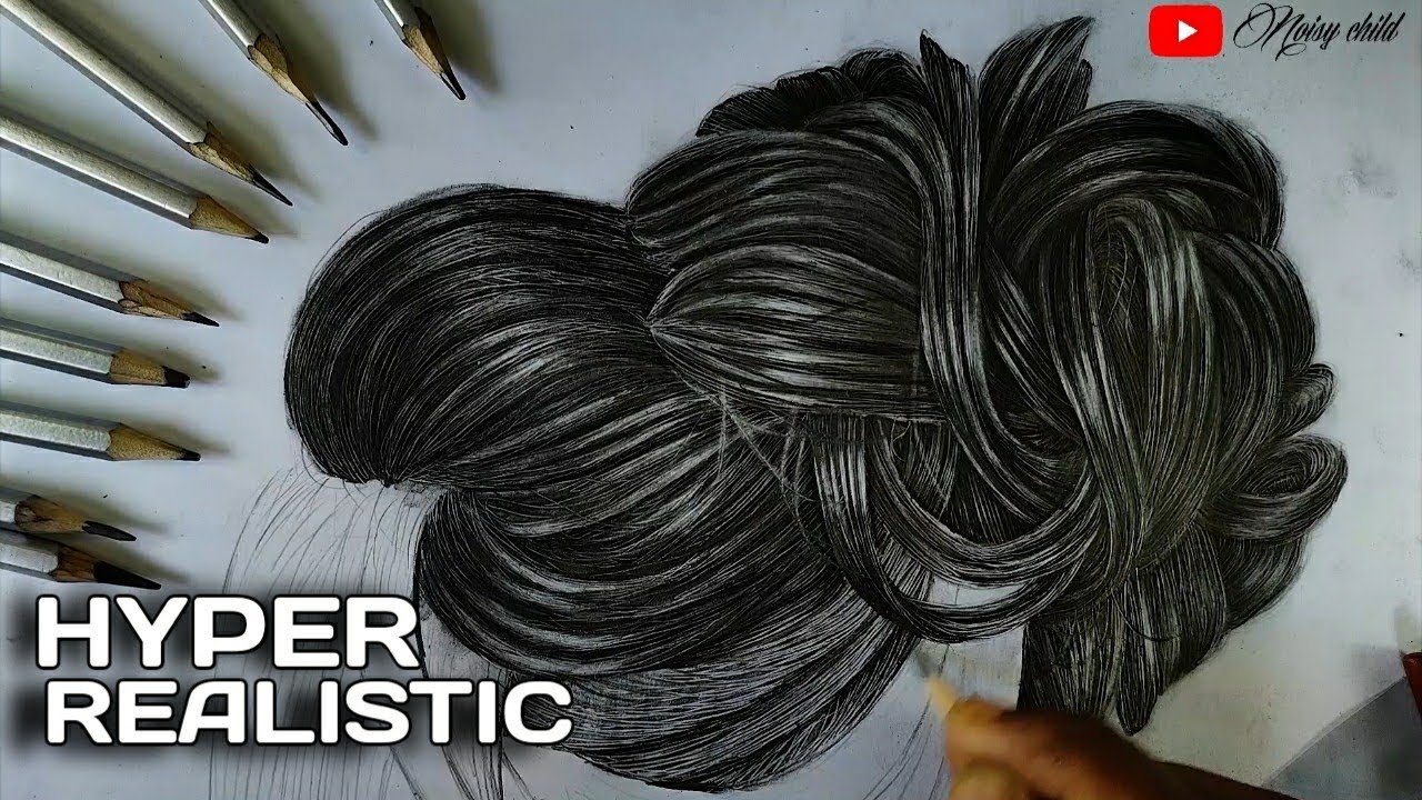 Hyper Realistic hair വരക്കാൻ സിംപിളും പവർഫുള്ളുമായ Indenting Technique ...