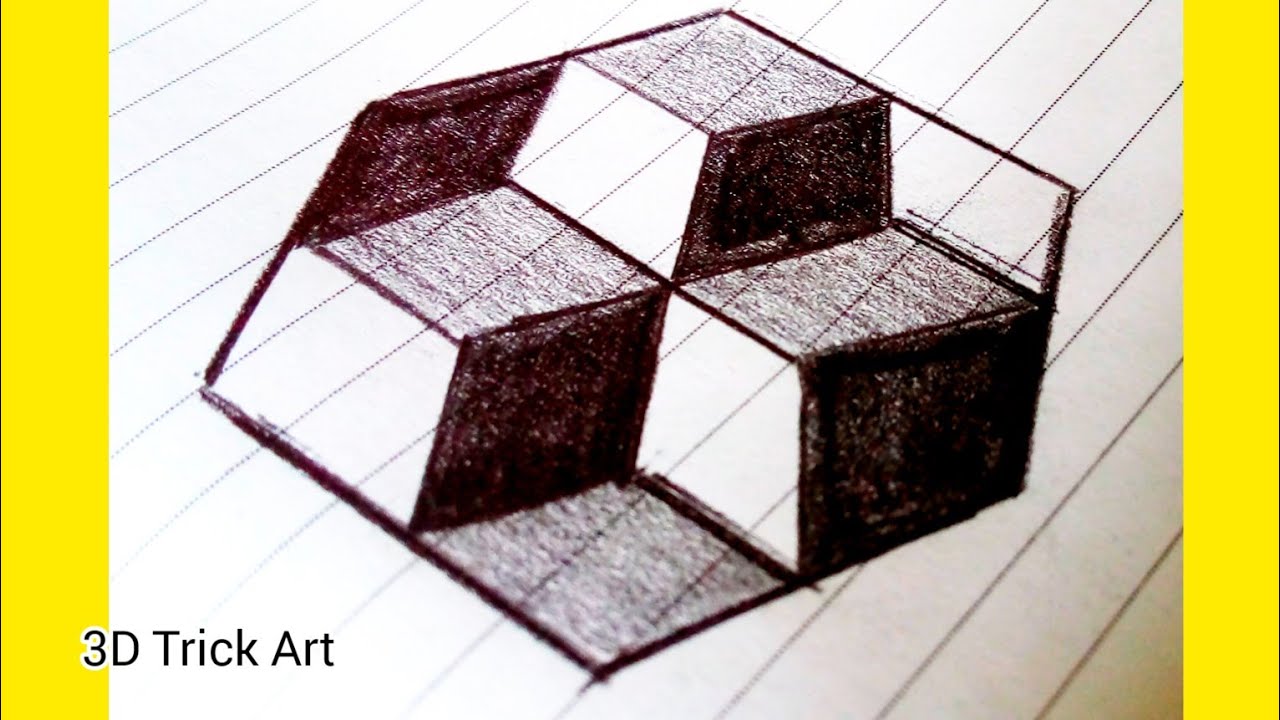 Very Easy || How To Draw 3D Anamorphic Illusion - 3D Trick art on paper ...