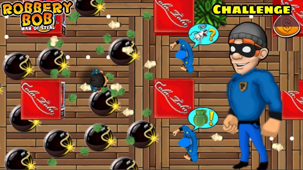 Robbery Bob : Use Skinny Cop Costume - Wind-up Toy - Teleport Mine ...