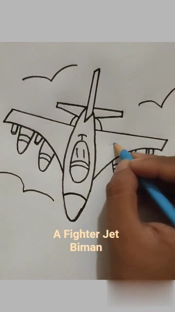 How to draw a Fighter Jet Biman easy ️#art #short #shorts #shortvideo # ...