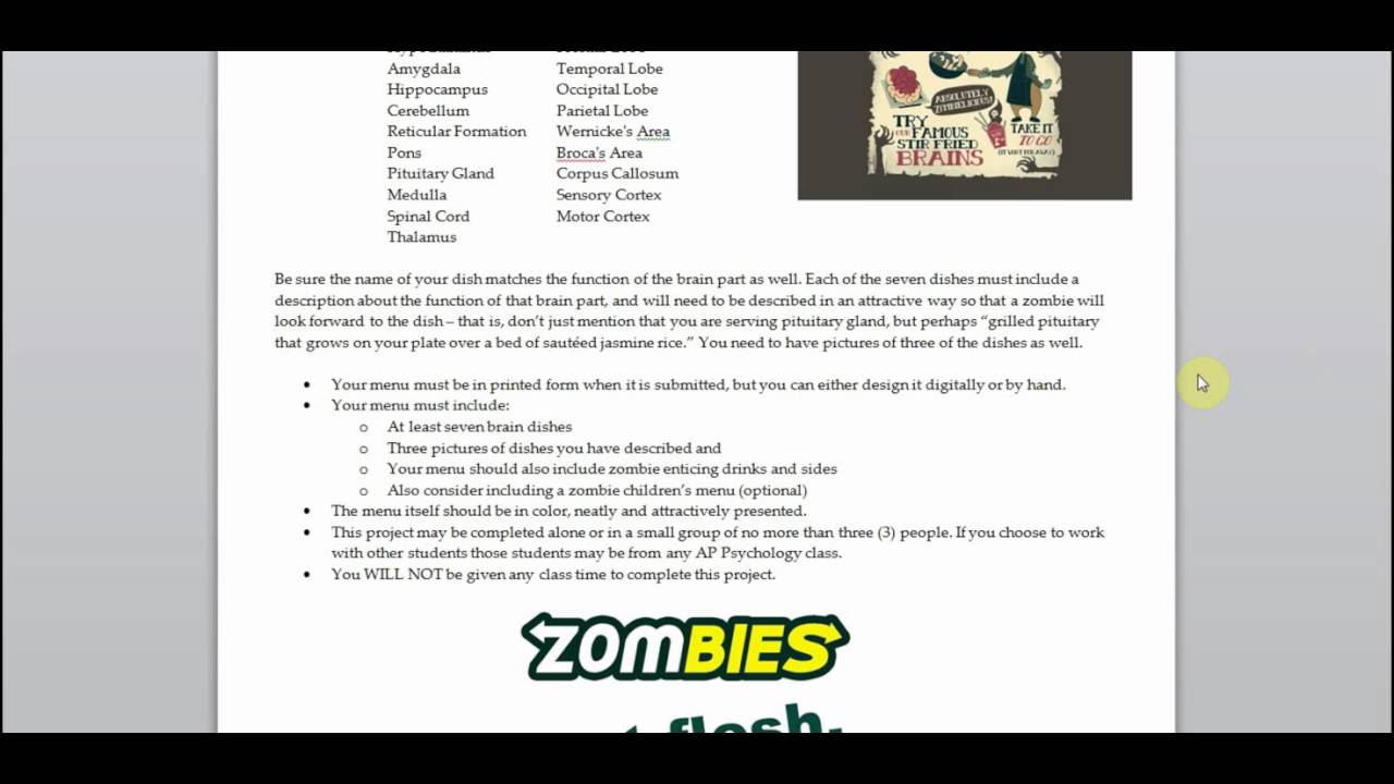 Zombie Brain Video Instructions - YouTube