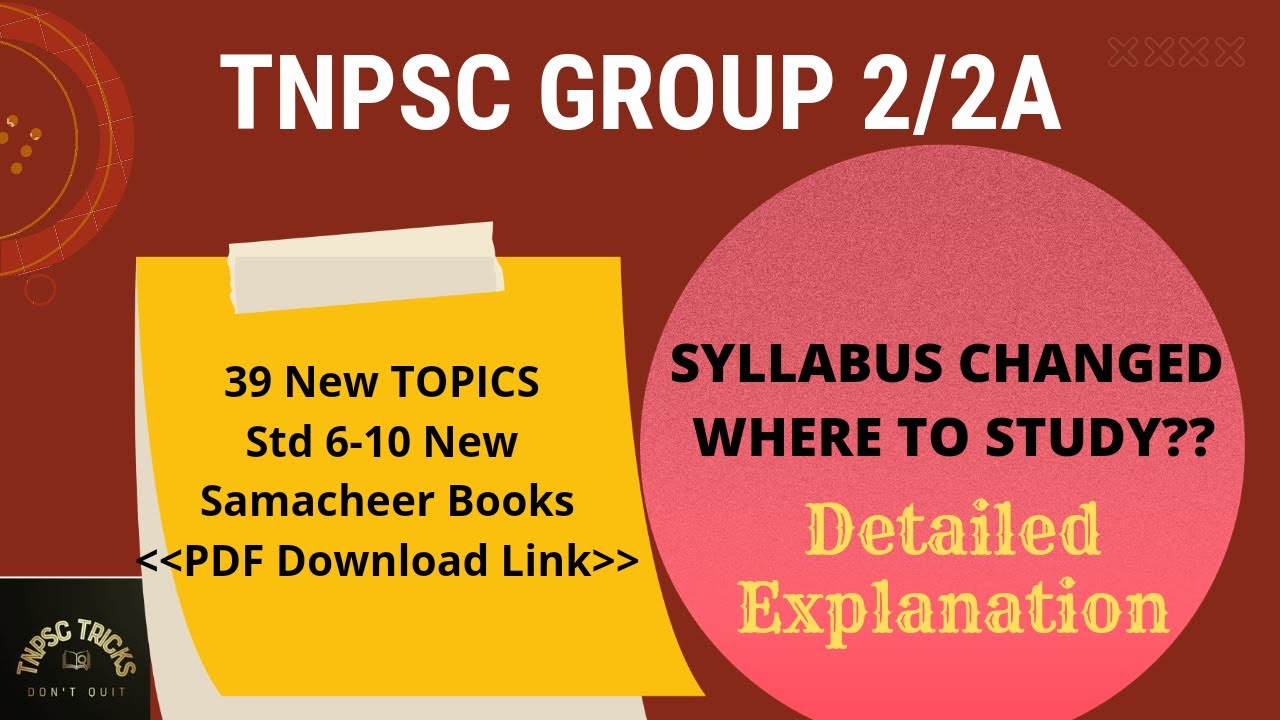 TNPSC GROUP 2/2A| WHERE TO STUDY | Revised Syllabus 2022 | General ...