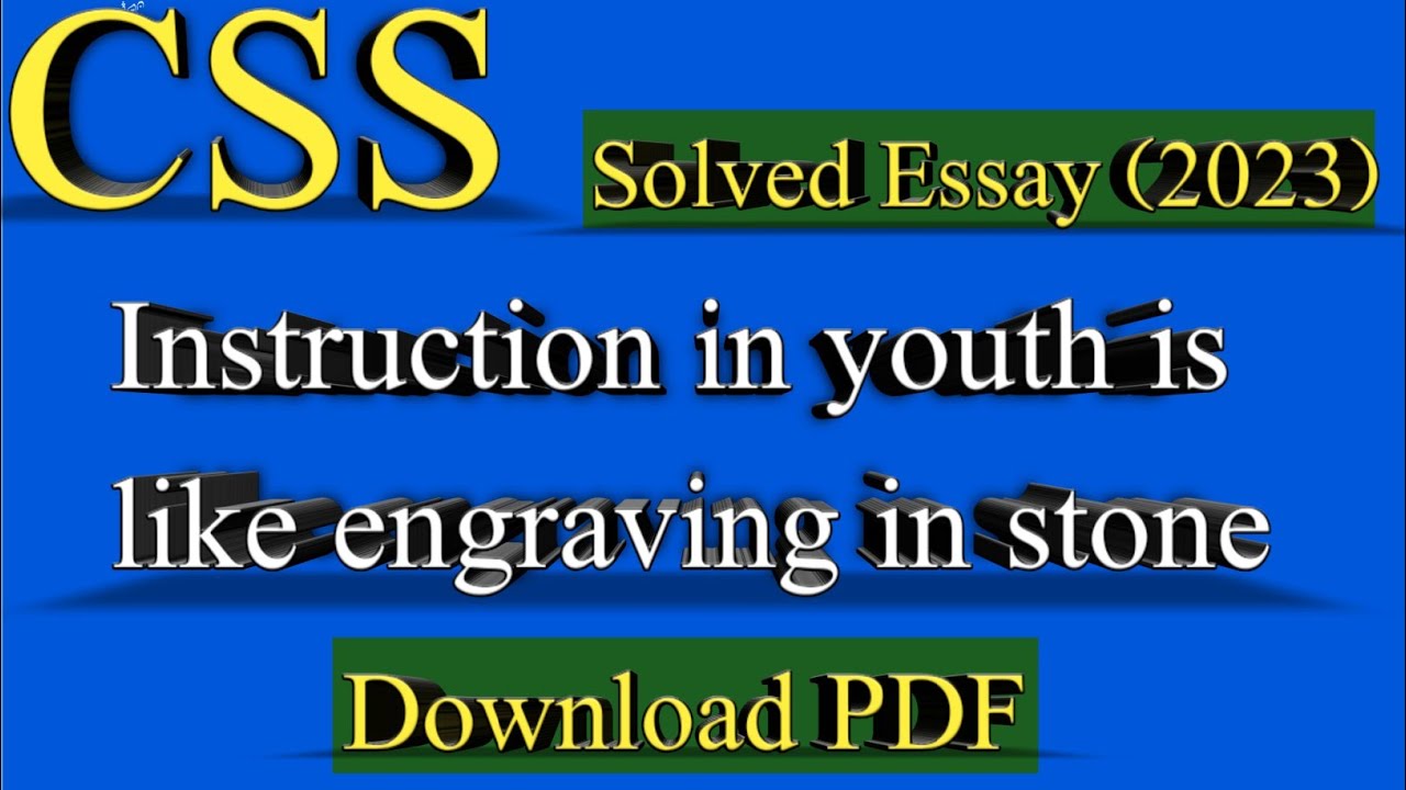 CSS EnglishEssay 2023! CSS Solved English Essay 2023/Instruction in ...