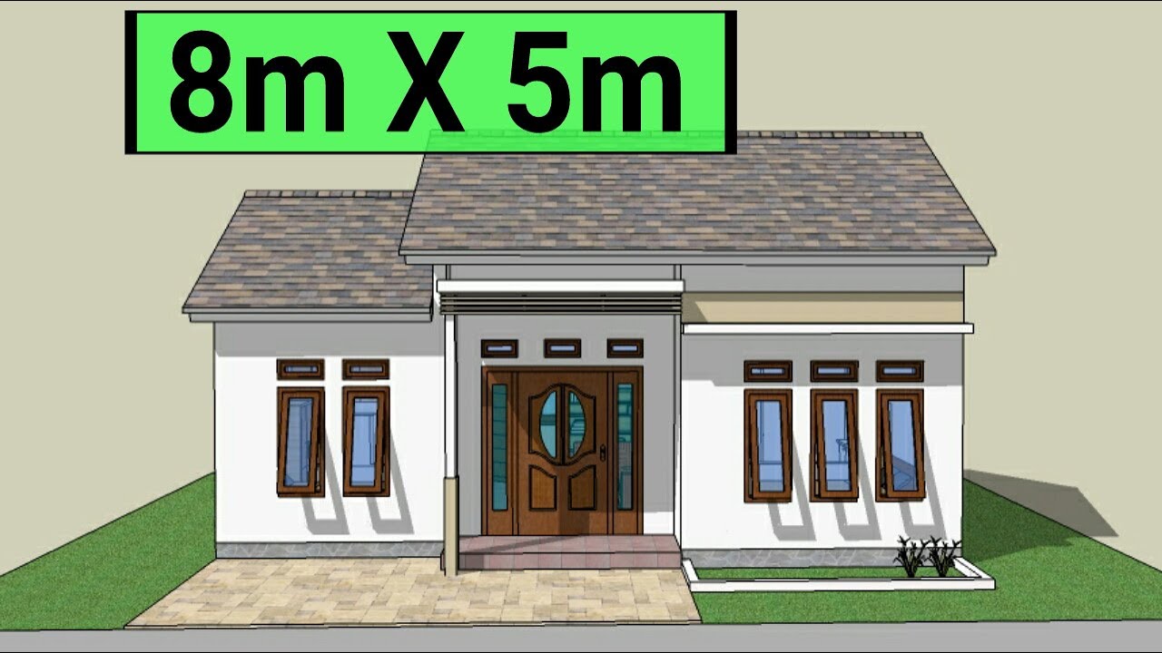 Rumah 8x5 Meter │ Desain Rumah Memanjang Kesamping - YouTube