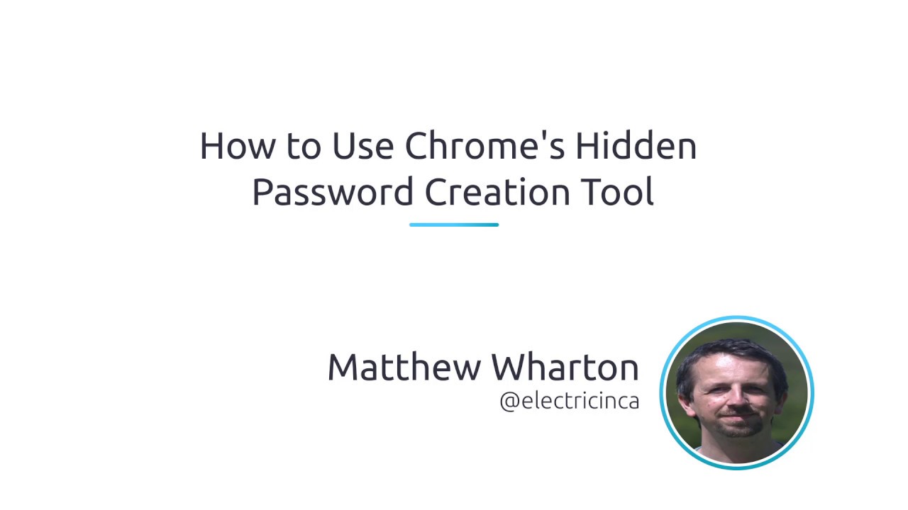How To Use Chrome's Hidden Password Creation Tool - YouTube