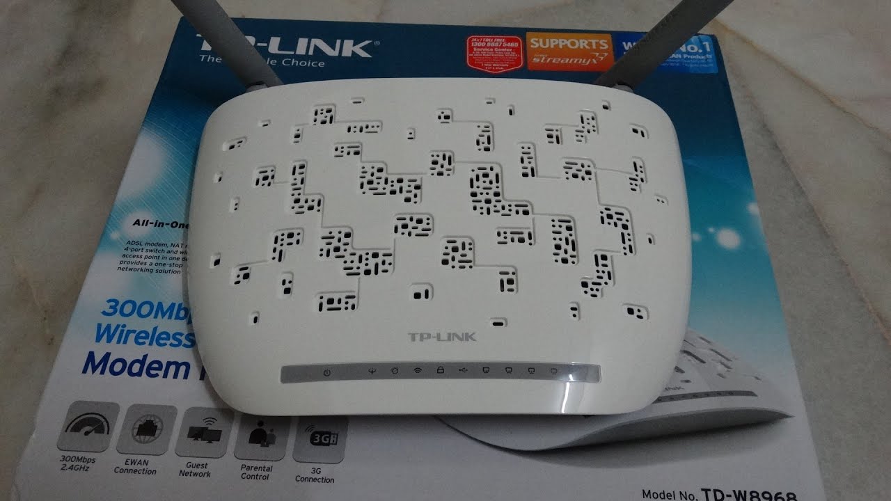 TP LINK 300Mbps Wireless N USB ADSL2+ Modem Router (TD 9868) - YouTube