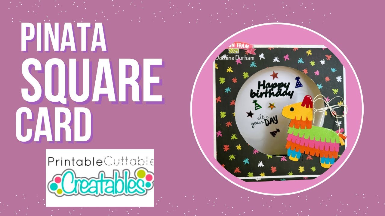 Square Card with Festive Pinata - YouTube