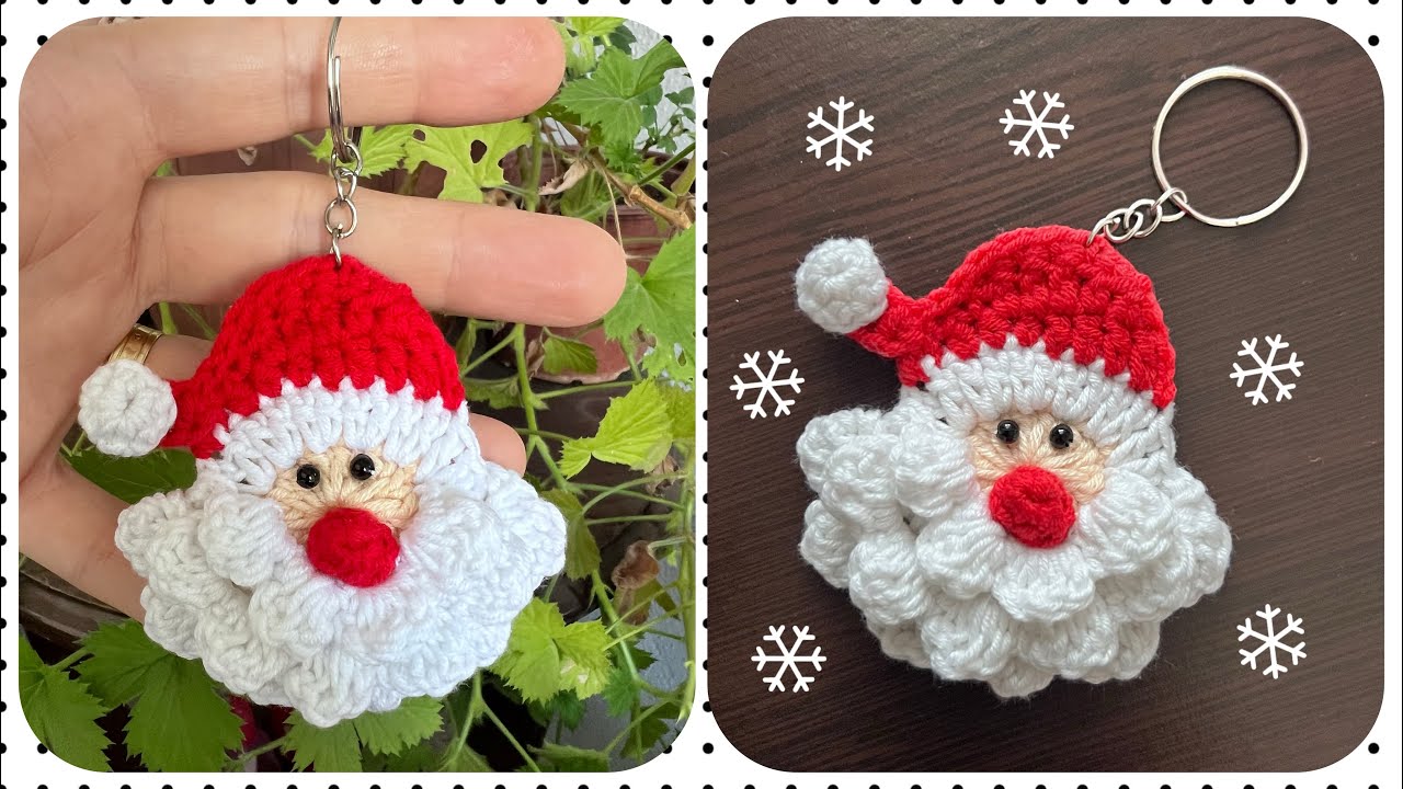 How to Make Crochet Santa Claus Keychain 🎄🎅 Christmas Decorations ...
