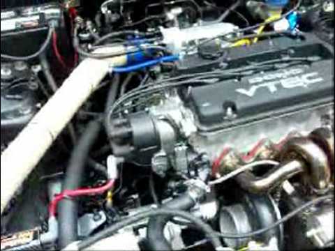 Built H22A 9:1 Holset H1C Turbo Civic - YouTube