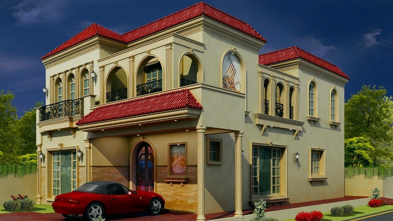 With Basement 10 Marla 37'X65' Corner House - Spanish Design With Front ...