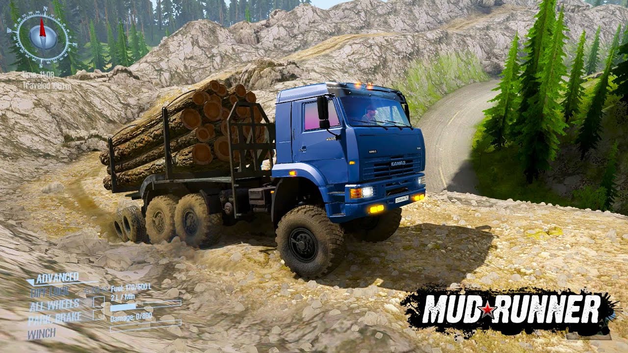 Kamaz “BATYR” TURBO Log Delivery - SPINTIRES MUDRUNNER - YouTube