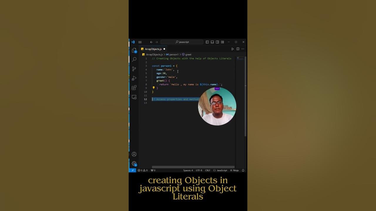 Javascript Creating Objects Using Object Literals Javascript Coding Programming 