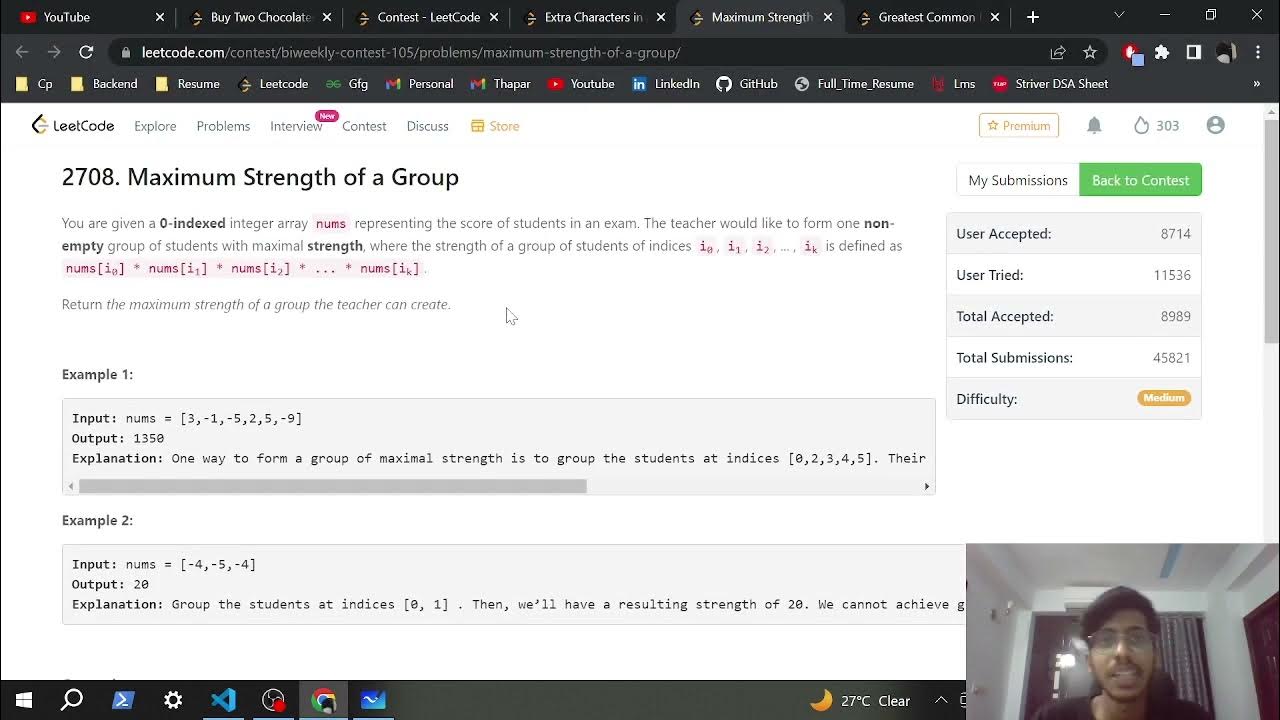 Leetcode Biweekly Contest 105 Youtube