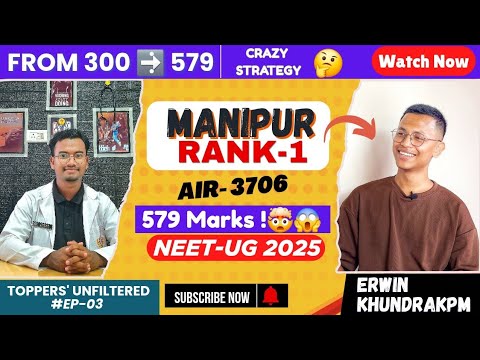 MANIPUR NEET-UG TOPPER'S Interaction|ERWIN KHUNDRAKPAM|UNFILTERED ...