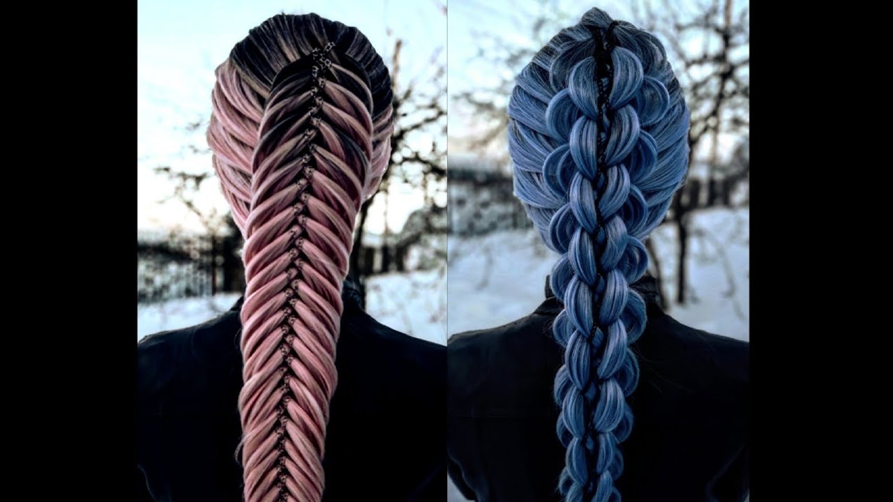 Braids for girls/Fishtail braid/Hairstyles with a decorative element ...