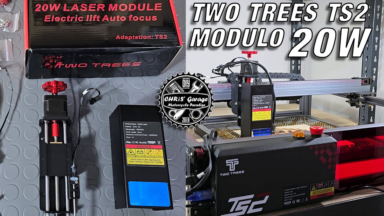 TWO TREES TS2: Upgrade con Modulo 20W con autofocus e air assist - YouTube