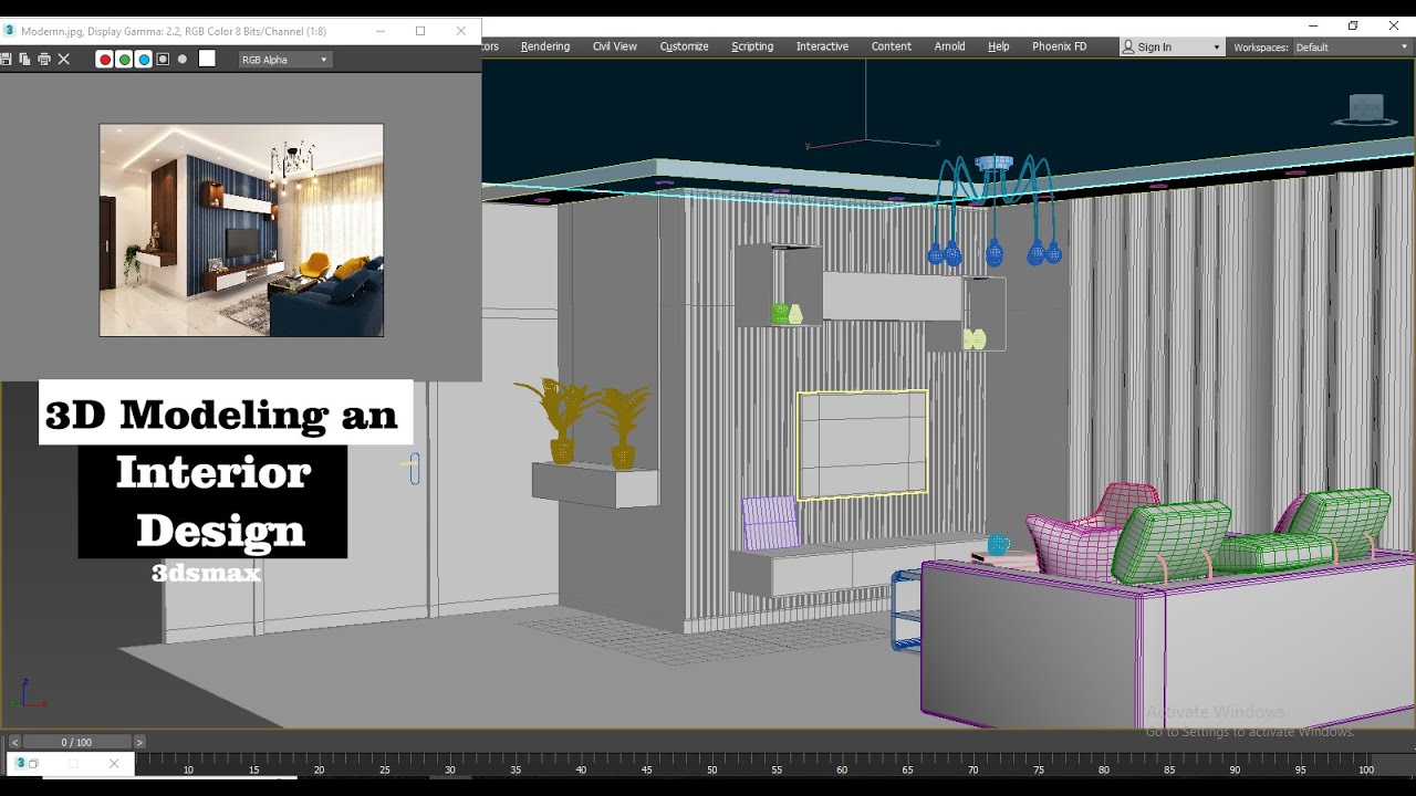 3D Modeling in 3dsmax | How to Model an Interior (Part 5) - YouTube