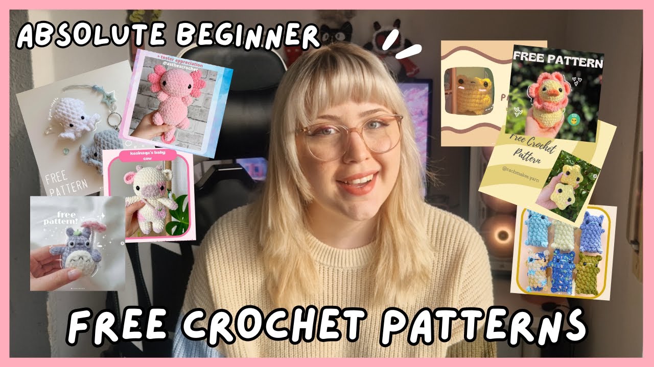 10 ABSOLUTE BEGINNER crochet patterns for FREE🌸🧶 | cute quick & easy ...