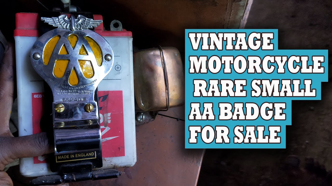 VINTAGE MOTORCYCLE RARE SMALL AA BADGE FOR SALE - YouTube