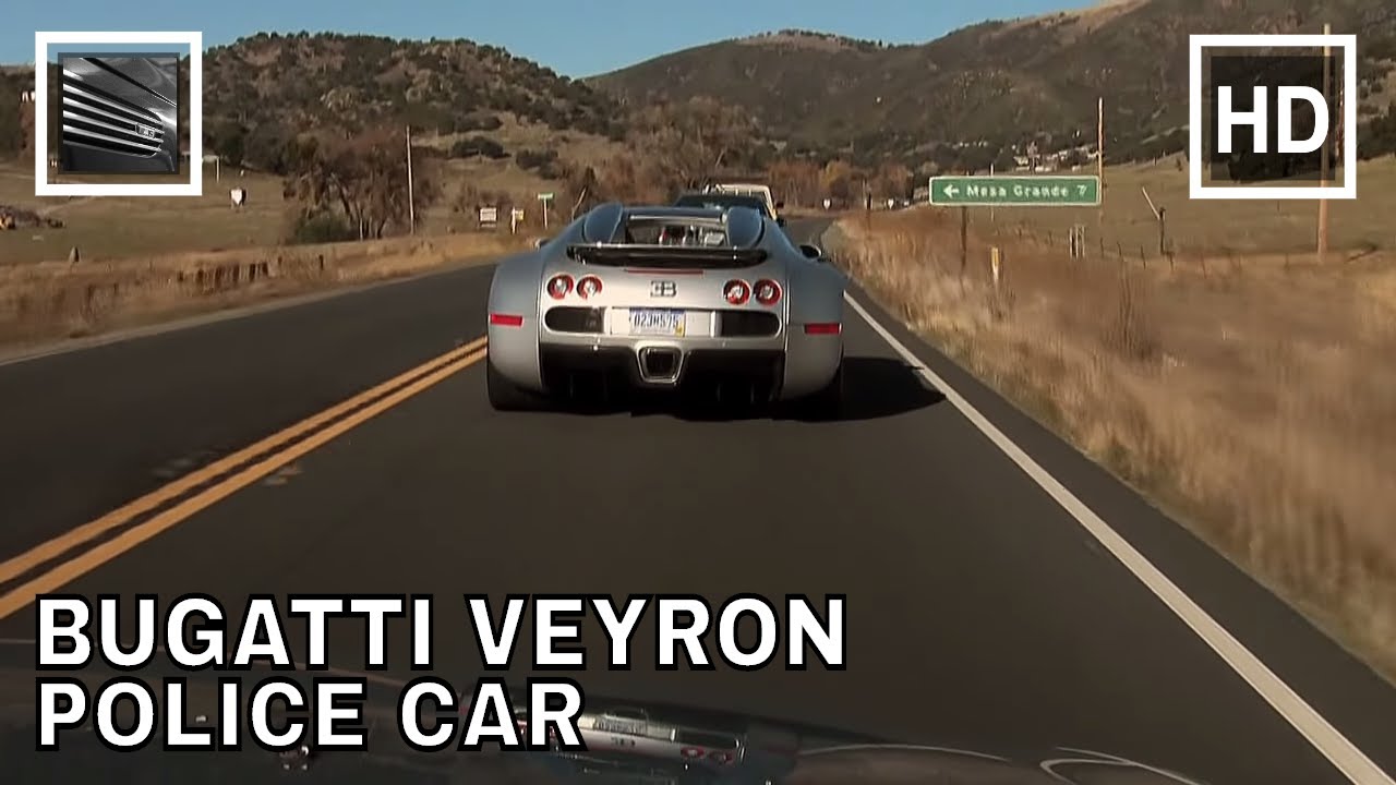 Bugatti Veyron Almost Hits Cop Car - YouTube