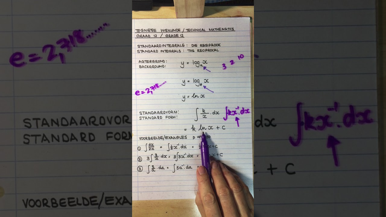 1 Standard Integral - the Reciprocal - YouTube