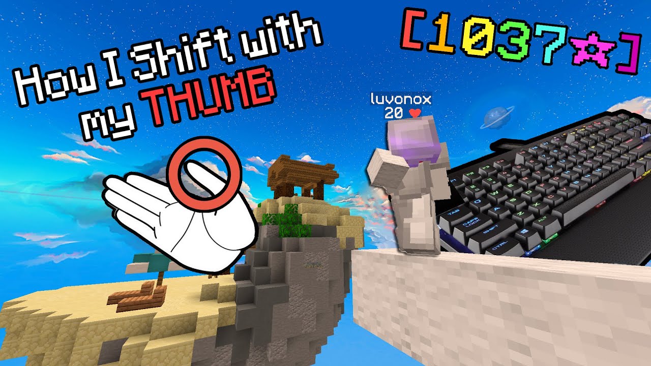 How I Shift With My THUMB - Bedwars With Keyboard Cam - YouTube