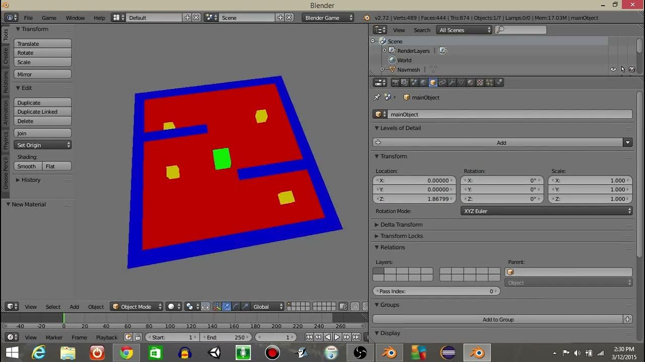 UPBGE - Random Object Tracking With Navigation Mesh Python - YouTube