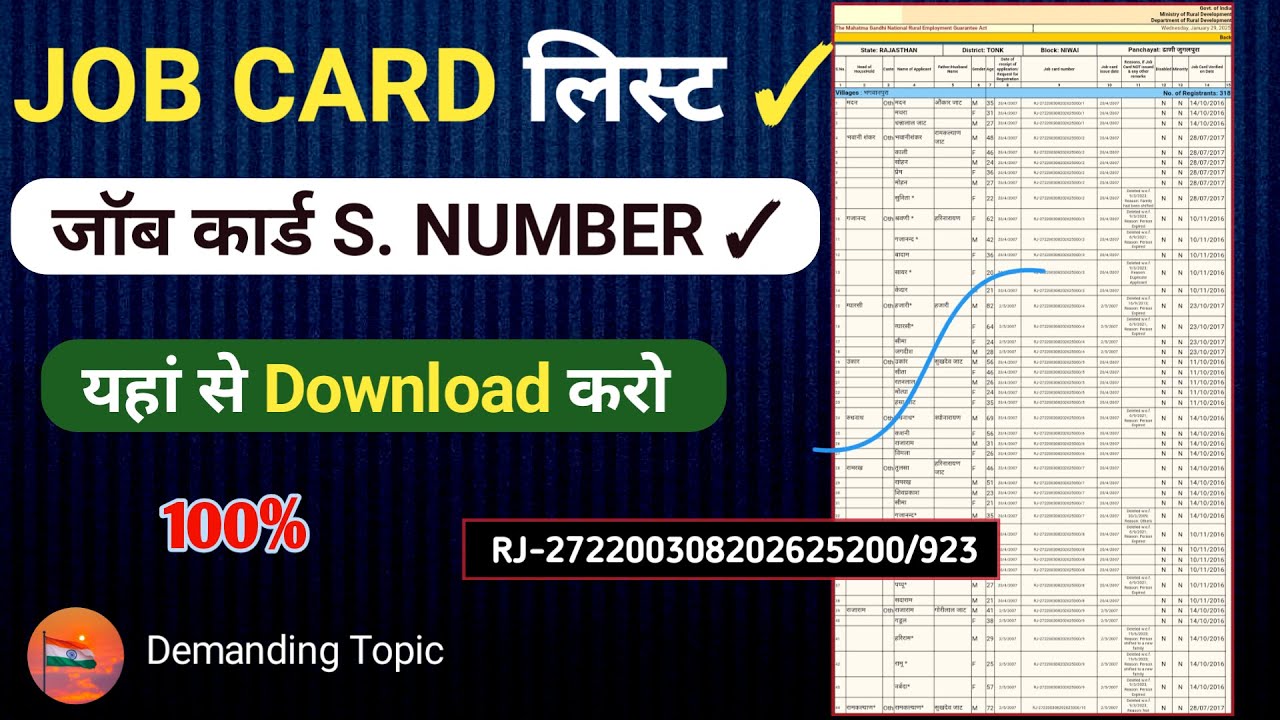Job Card Number Kaise Dekhe? | Job Card List से अपना नंबर खोजें - YouTube