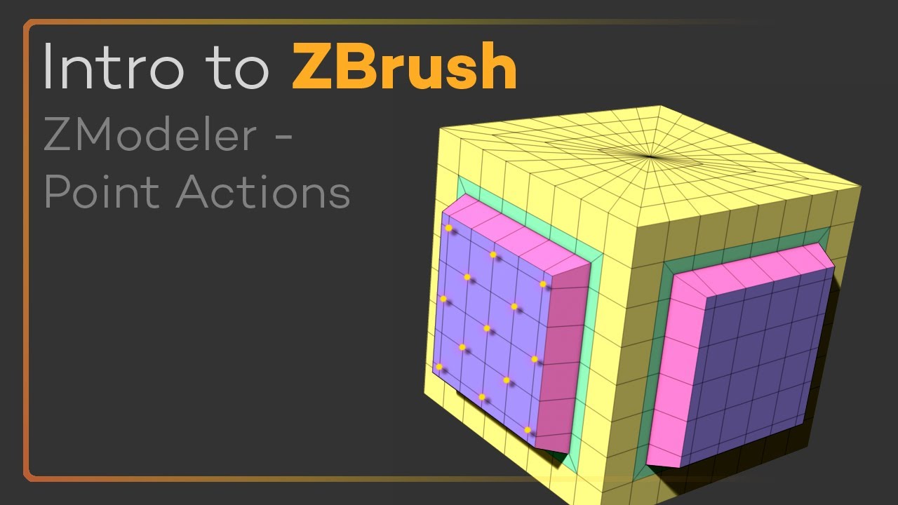 Intro to ZBrush 034 - ZModeler Point Actions! Slice, slide, split, and ...