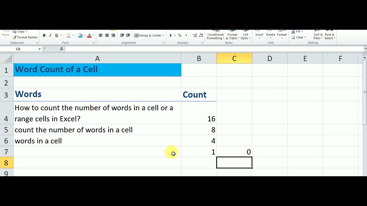 Count Words In A Cell With Microsoft Excel YouTube Count Words In A Cell With Microsoft Excel YouTube