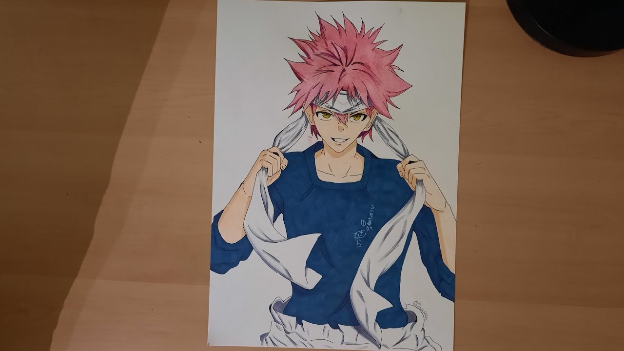 Drawing Soma Yukihira - Food Wars - YouTube