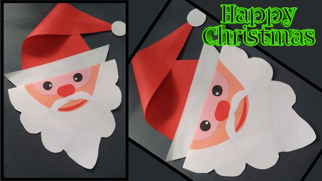 Santa Claus face from paper | Christmas Decoration Ideas | Christmas ...