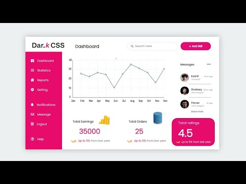 Admin Panel | UI Design with Html CSS - YouTube