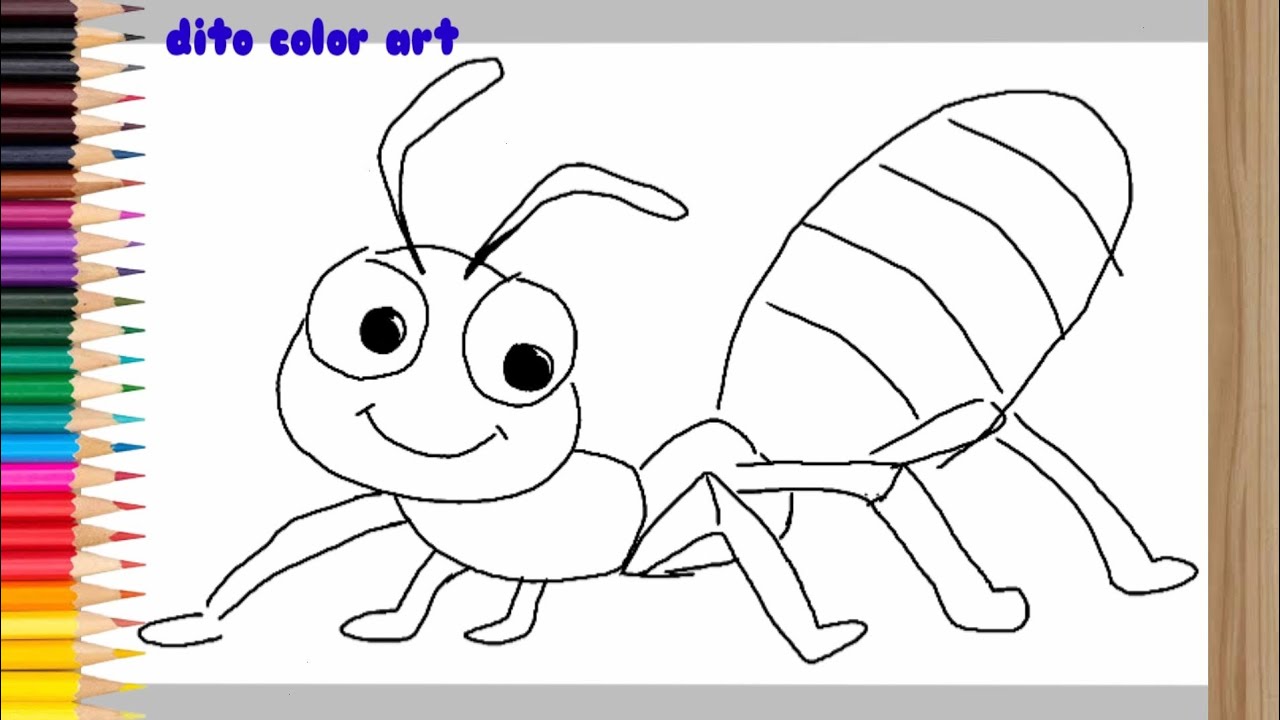how to draw cute ant ,easy #drawing #menggambar - YouTube