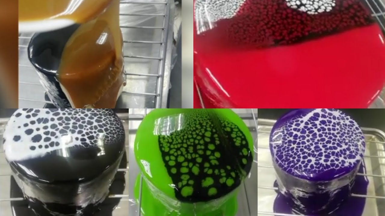 How To Glazing Mini Mirror Glaze Cakes - YouTube