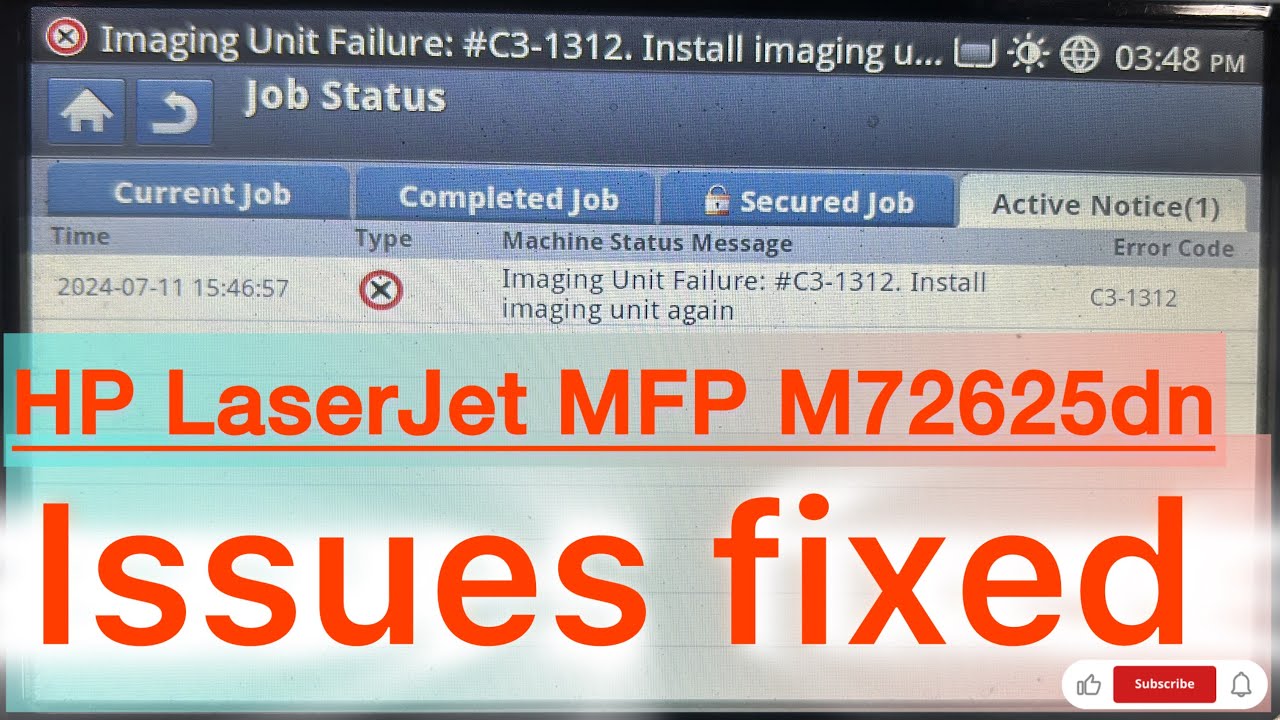 HOW TO REPLACE DRUM UNIT ON HP LaserJet MFP M72625-M72630 series : #C3 ...