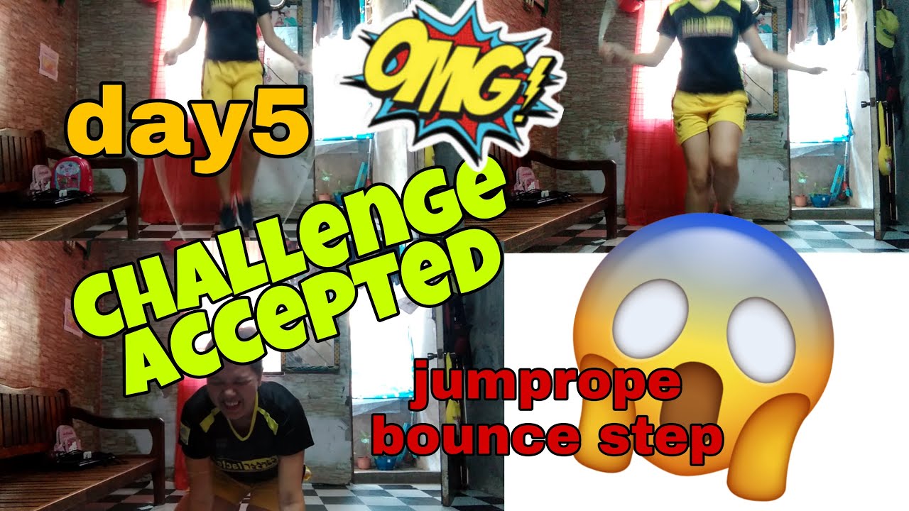 DAY5 CHALLENGE ACCEPTED @EmyDora JUMPROPE BOUNCE STEP CHALLENGE #SKIPPING - YouTube