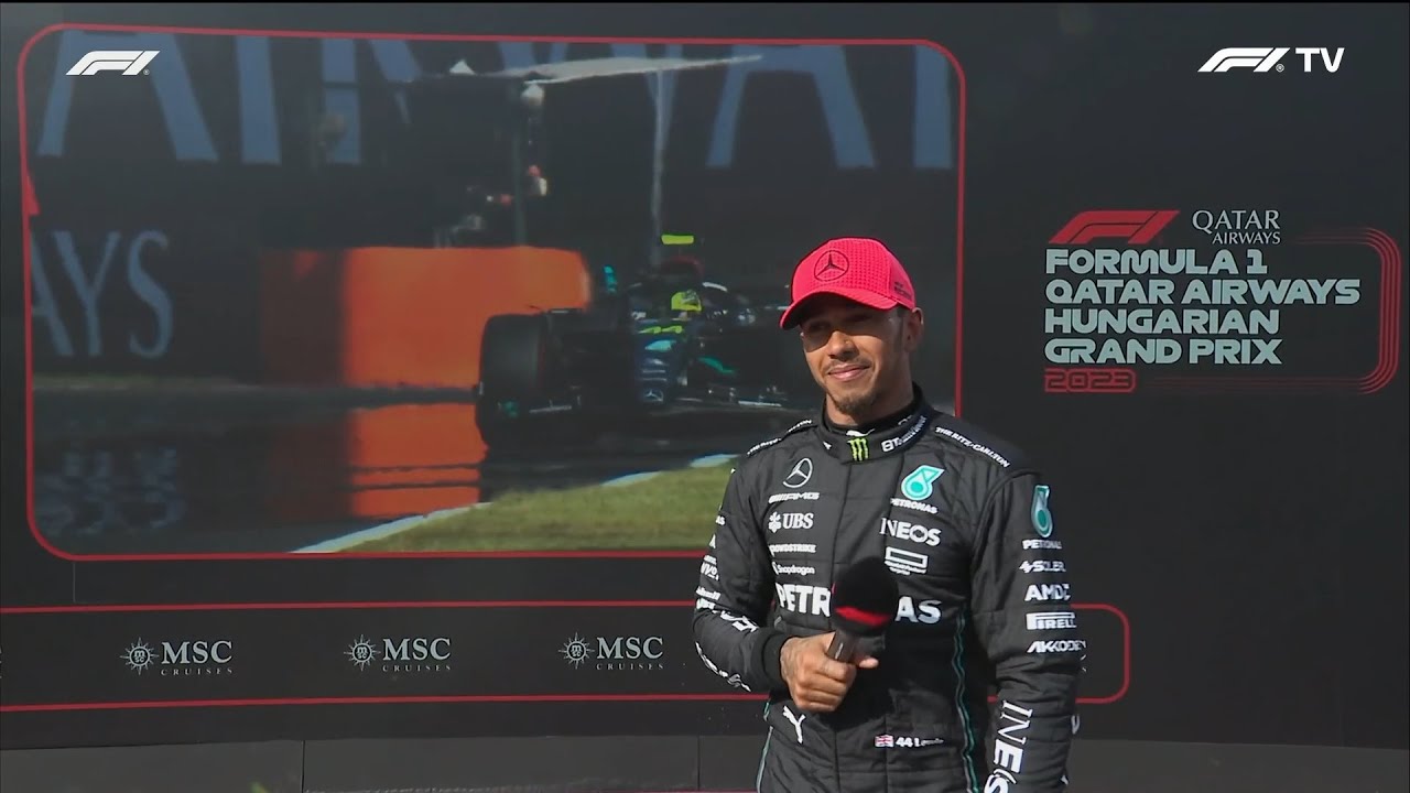 Lewis Hamilton Interview Pole Position Qualifying Hungarian GP! 2023 ...
