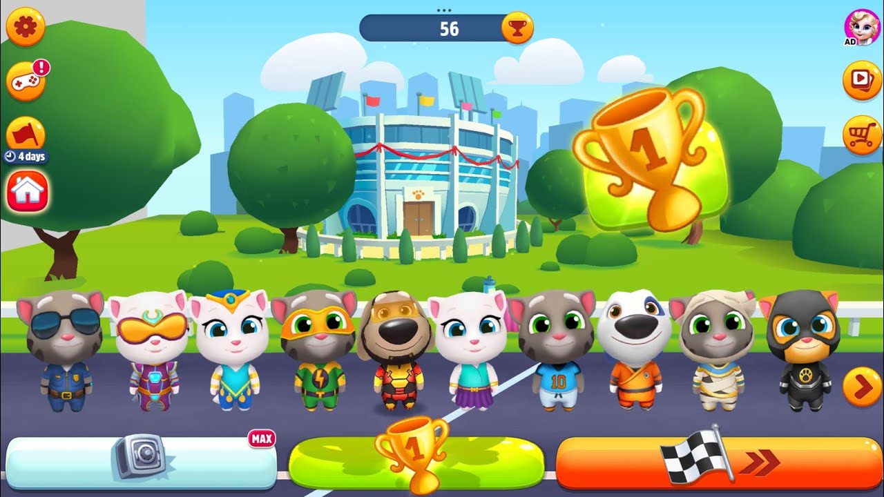 Talking Tom Gold Run Racing Mode - All Characters Unlocked - Full ...