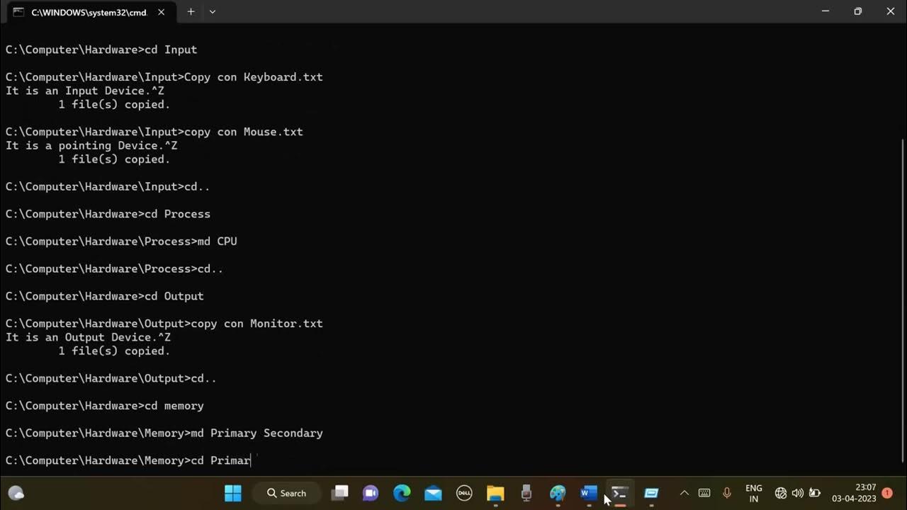 Tree structure in MS DOS || How to create tree structure in DOS - YouTube