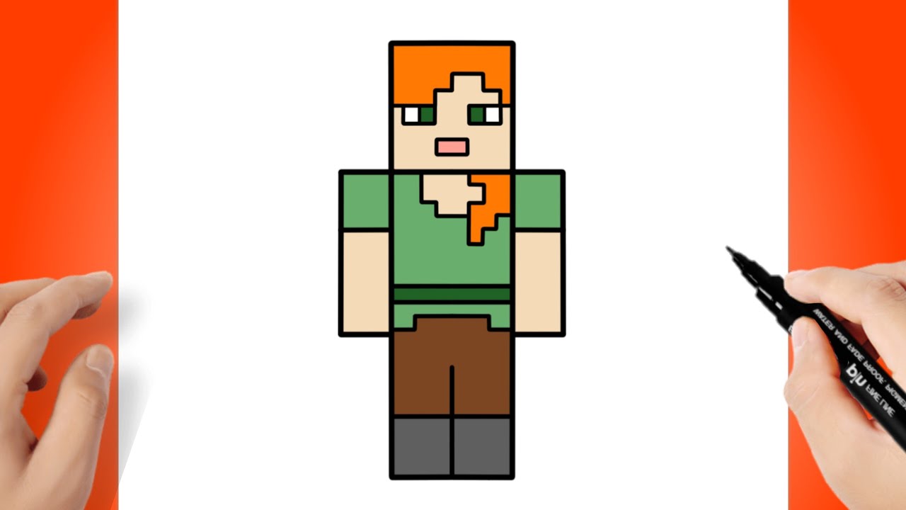 How to draw Alex from Minecraft - YouTube