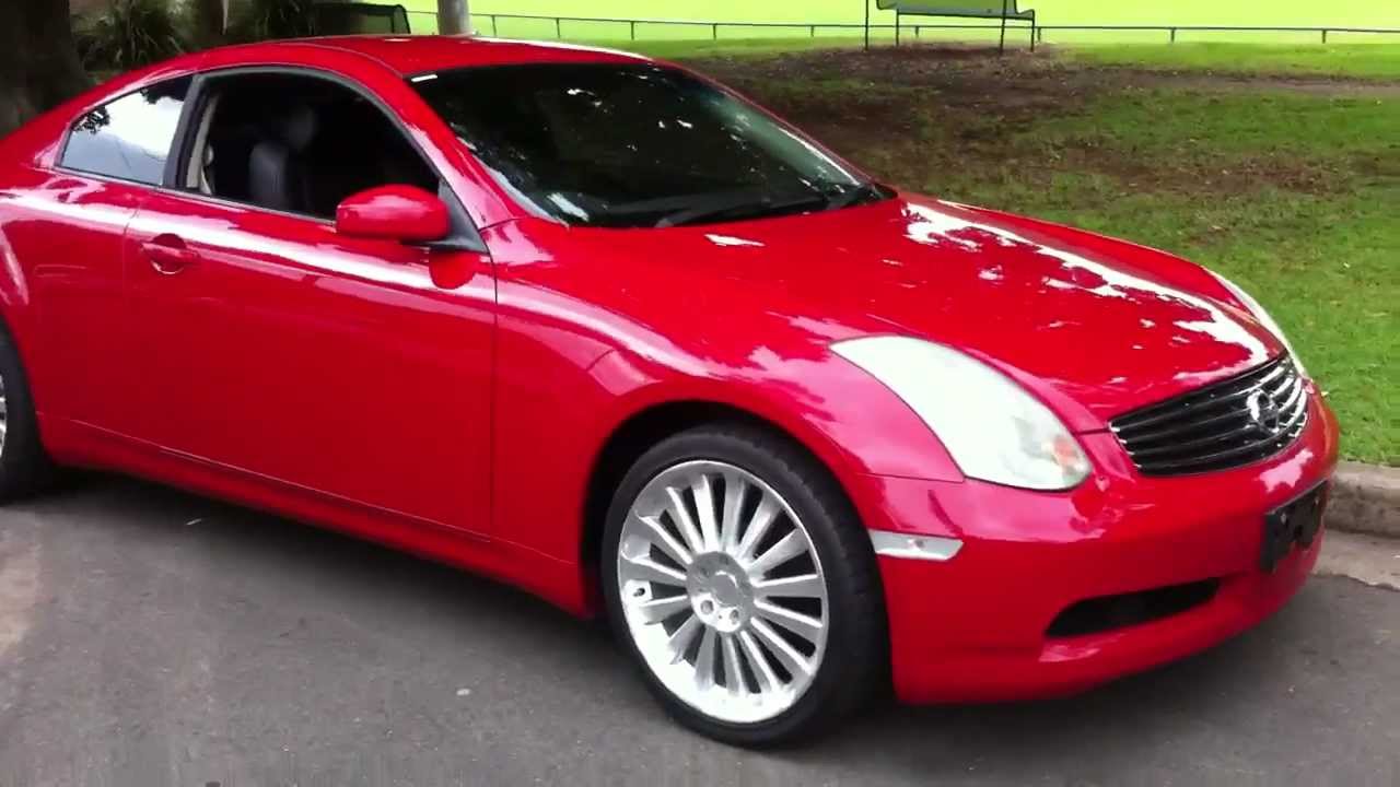 Stunning V35 / G35 coupe 350GT Red on black leather @ Eward Lee's - YouTube