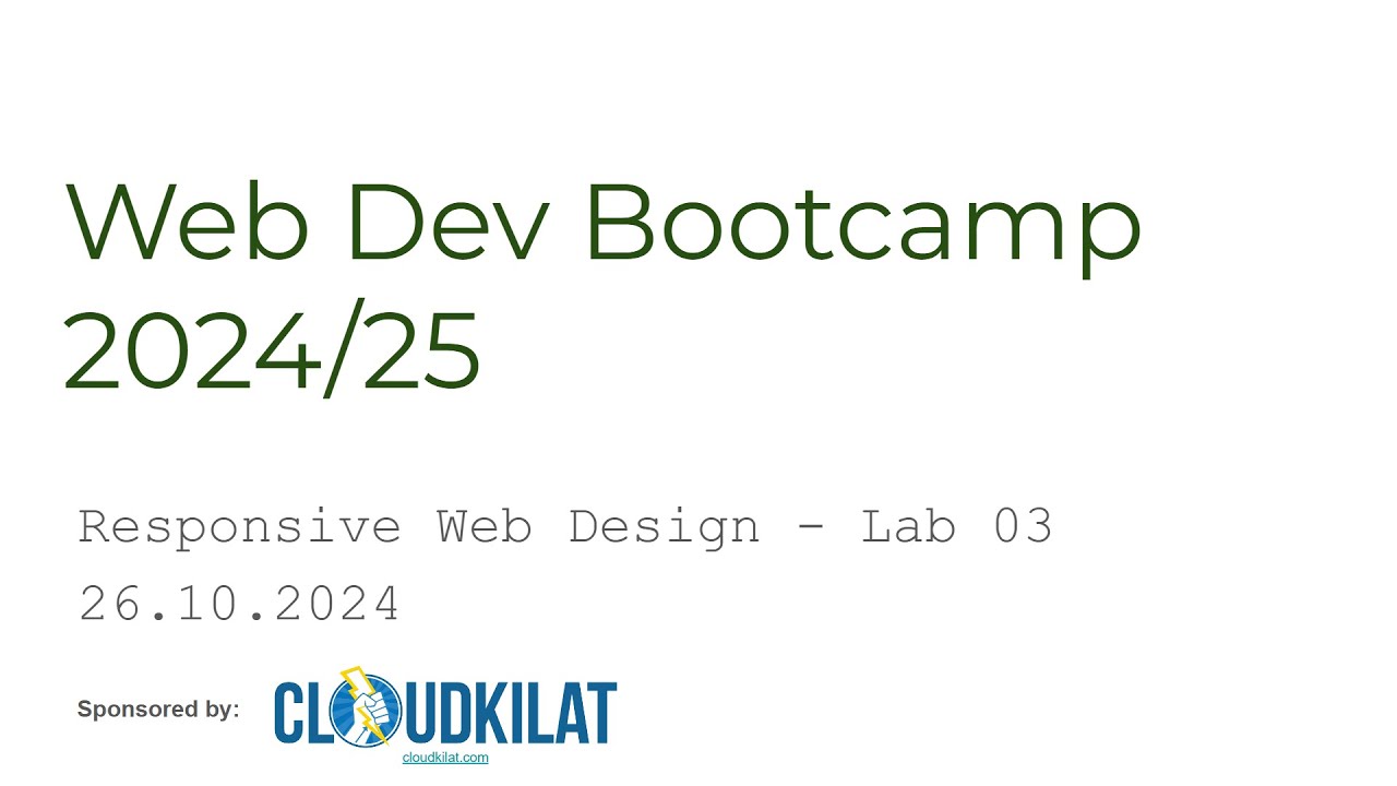 WebDev Bootcamp 2024/25 - 04 Responsive Web Design - YouTube
