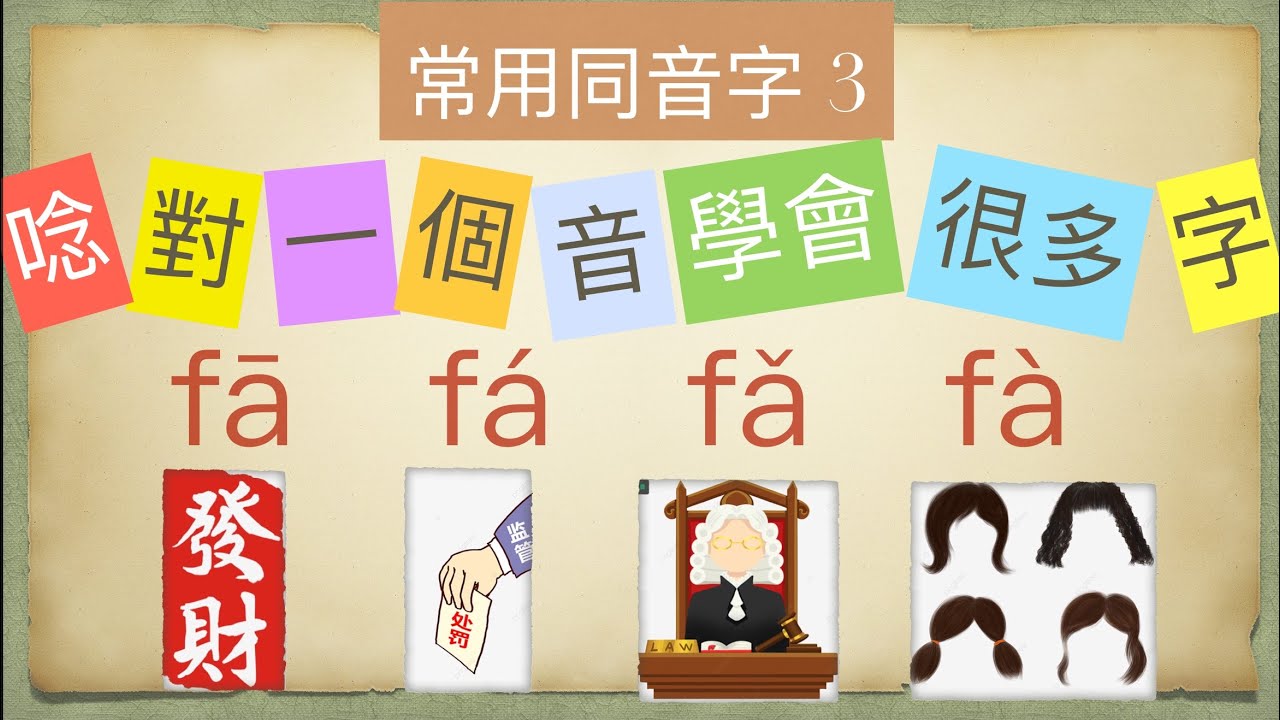 [普通話常用同音字3] fa 漢語拼音 #putonghua #pinyin #mandarin #mandarinchinese - YouTube