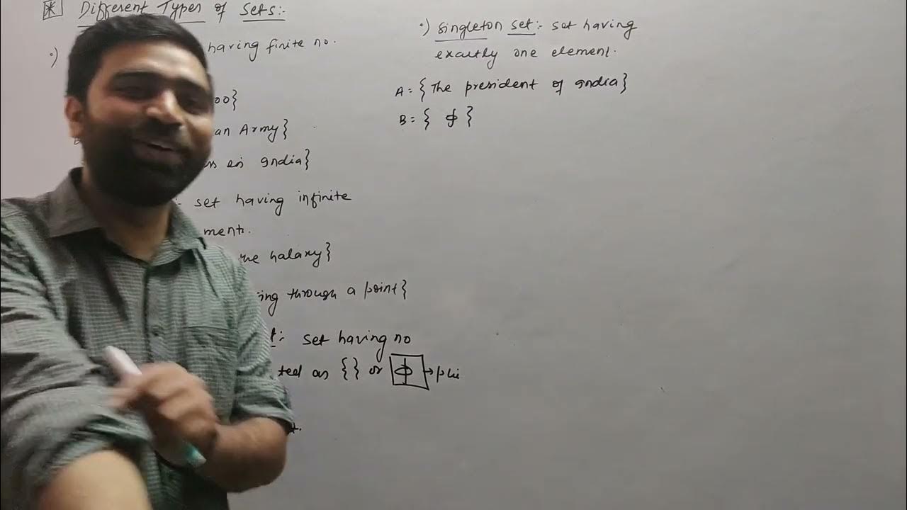DIFFERENT TYPES OF SETS|| FINITE AND INFINITE SET|| NULL SET|| EQUAL ...