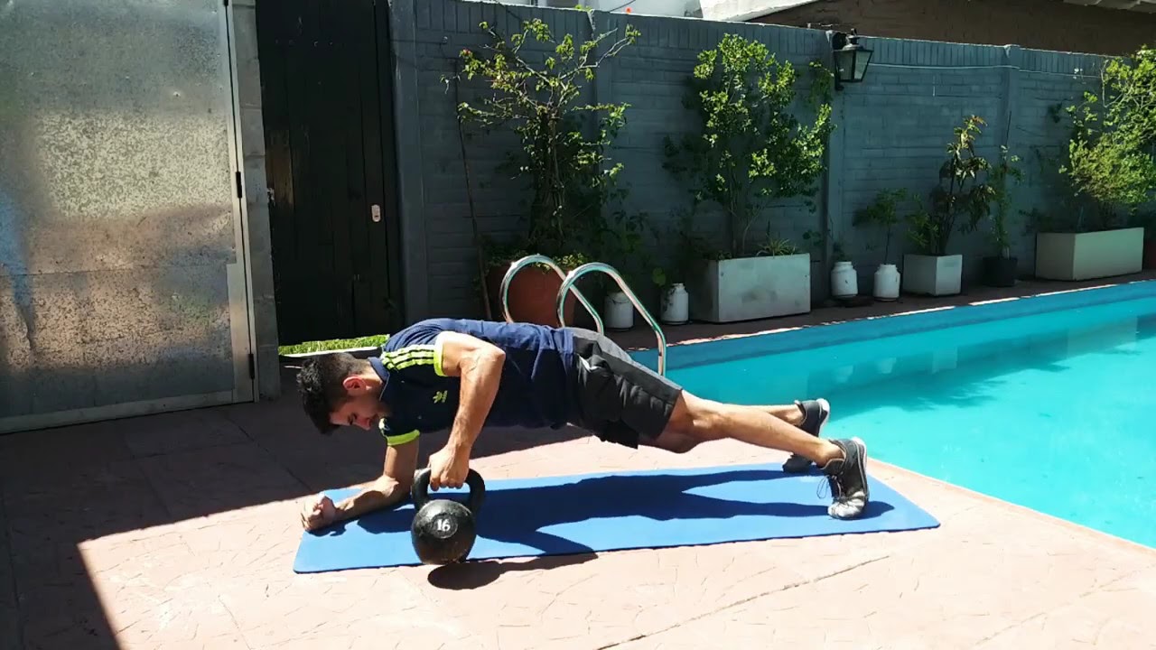 KB Drag Plank - Plancha Arrastrando Kettlebell - YouTube